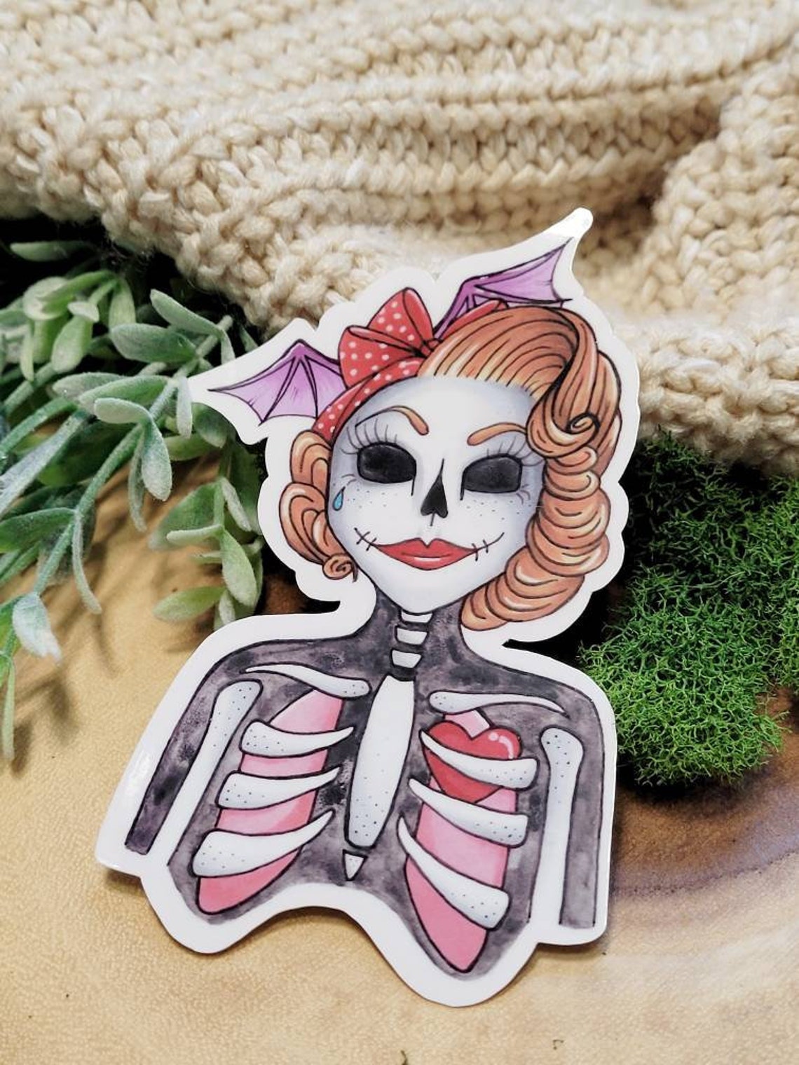 Pin up Skeleton Vinyl Sticker Skeleton Girl Sticker Pin up - Etsy Canada