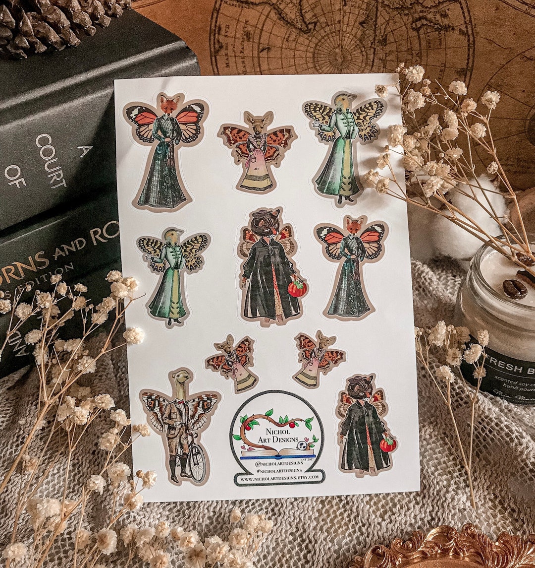 Animal Fairy Sticker Sheet, 2 Pack, Cottagecore Sticker Pack, Witchy ...