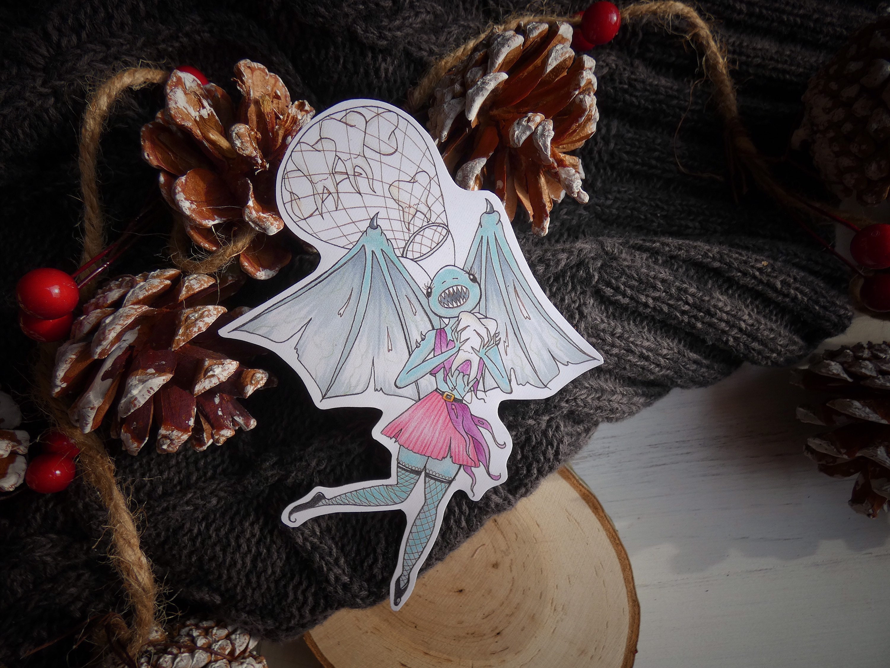 Tooth Fairy Vinyl Sticker Creepy Tooth Fairy Scary Tooth | Etsy