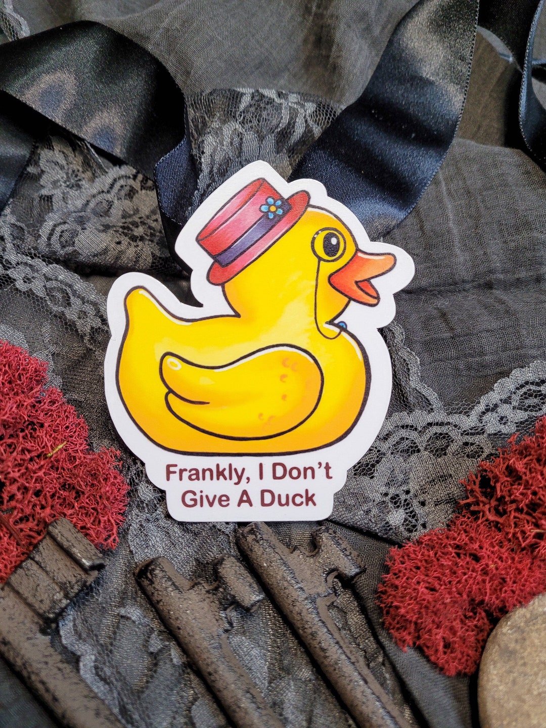 I Don’t Give a Duck Sticker, Rubber Duck Sticker, Yellow Duck, Rubber ...