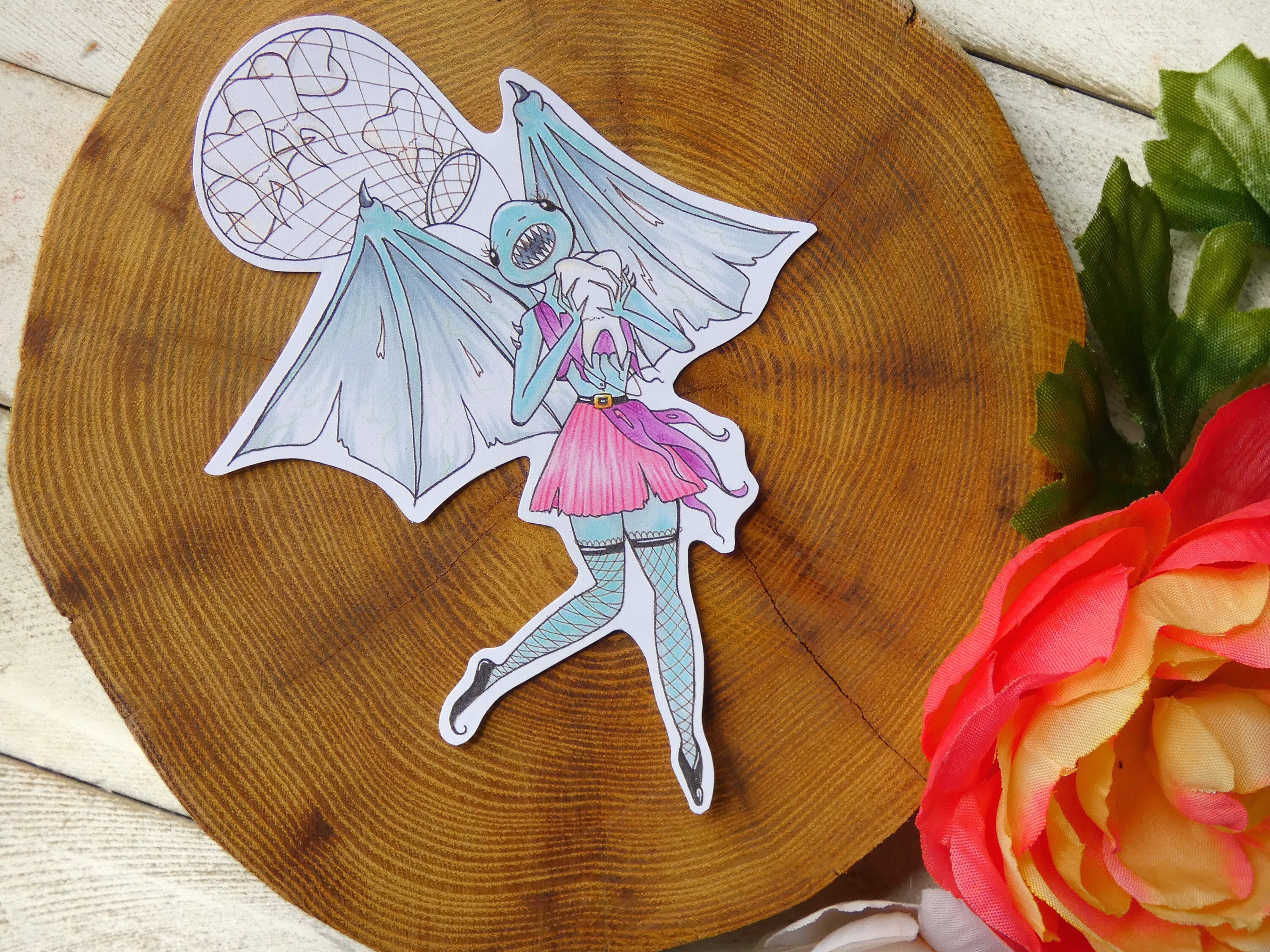 Tooth Fairy Vinyl Sticker Creepy Tooth Fairy Scary Tooth | Etsy