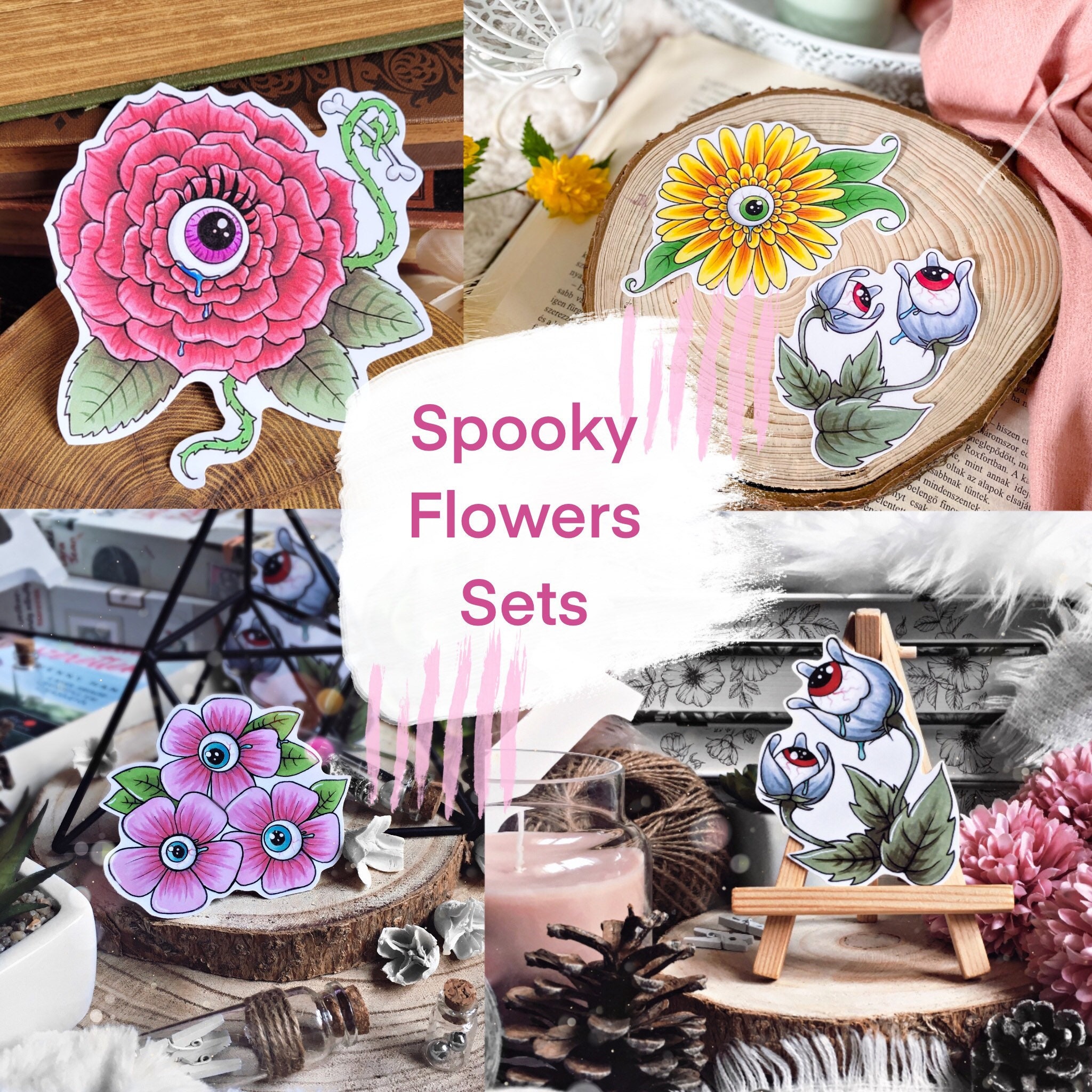 Electronics & Accessories Gothic Flower Rose Sticker Rose Eye Vinyl ...