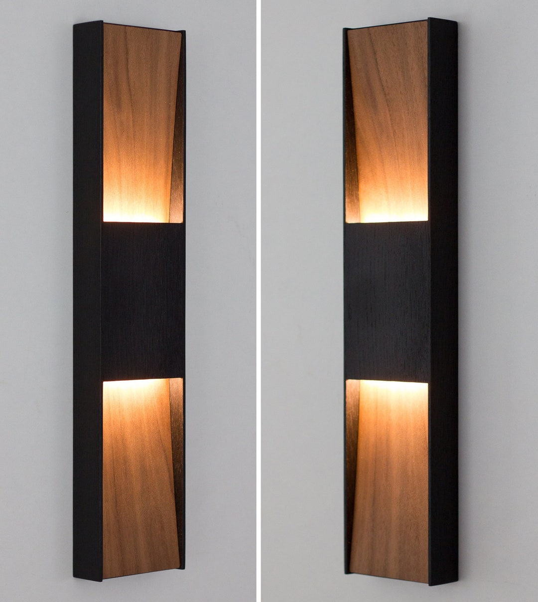 DUALITY Walnut Wall Light LED Sconce - Etsy