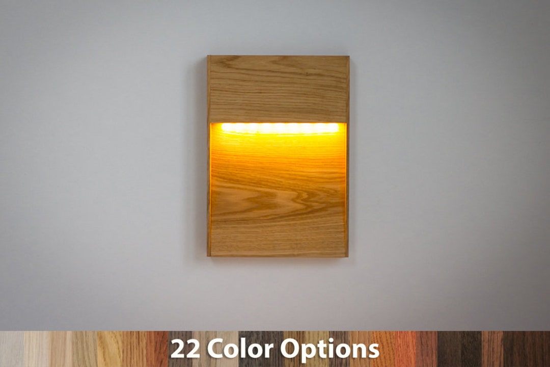 LED Wall Sconce Amberlight - Oak Wall Light - Etsy