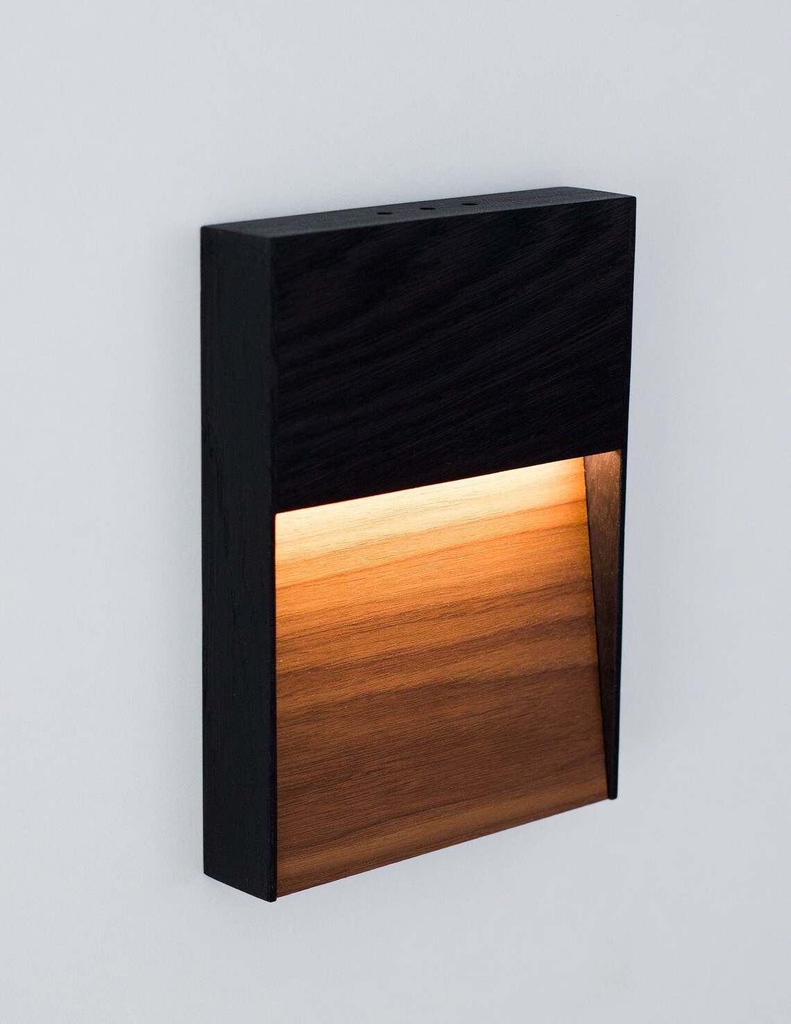 Walnut AmberLight LED Wall Light | Etsy