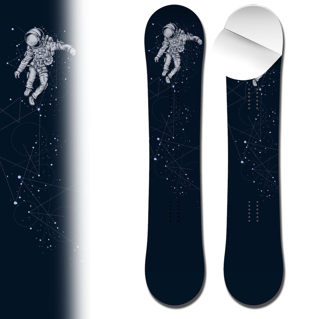 0025 Space Astronaut Posing Laminated Adhesive Vinyl Snowboard Wrap and ...