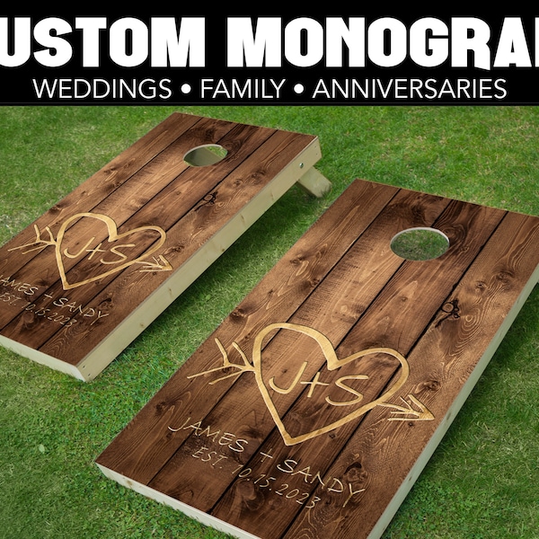Monogram Cornhole - Etsy