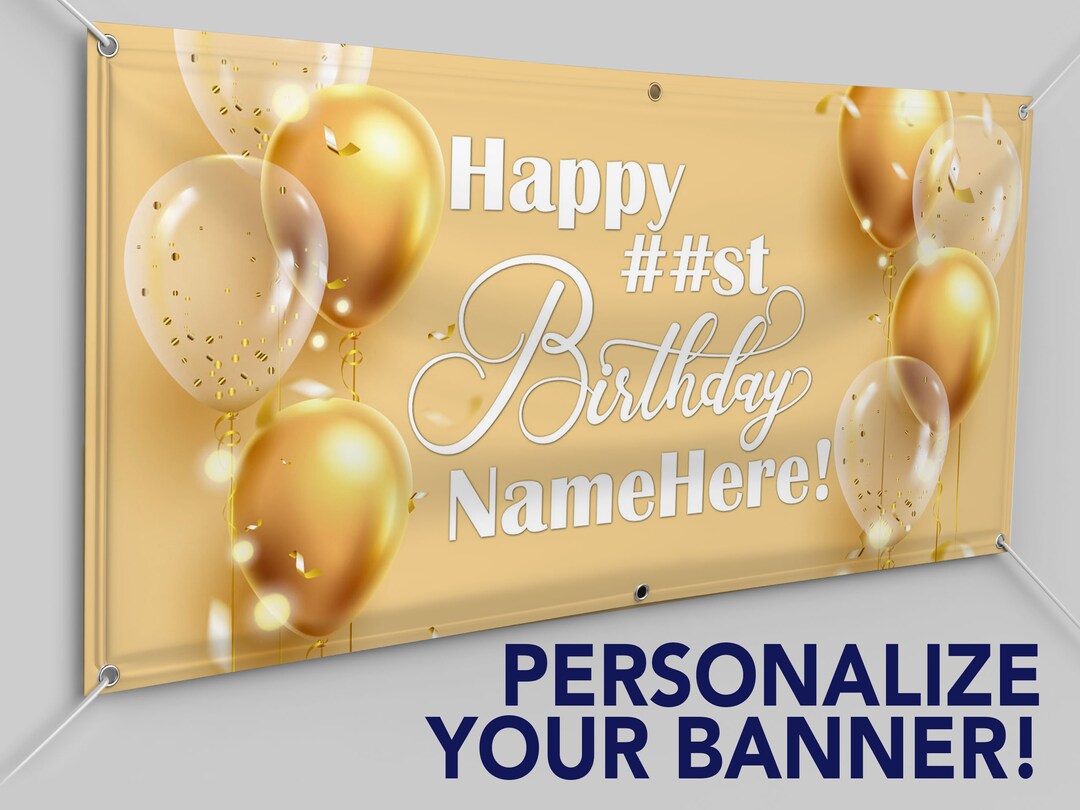 Customizable Birthday 13oz Indoor/outdoor Vinyl Banner: Multiple Sizes ...