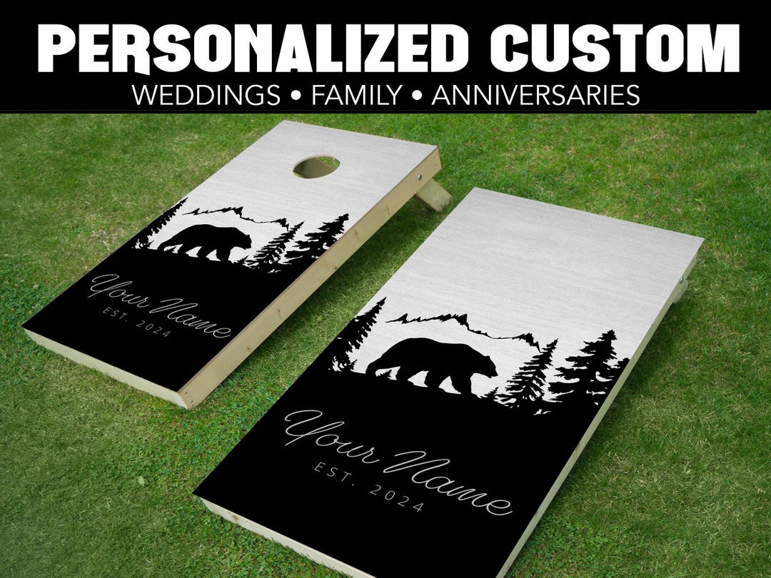 Two 2 24x48 Personalized Family Monogram Cornhole Boards Wrap 0027 ...