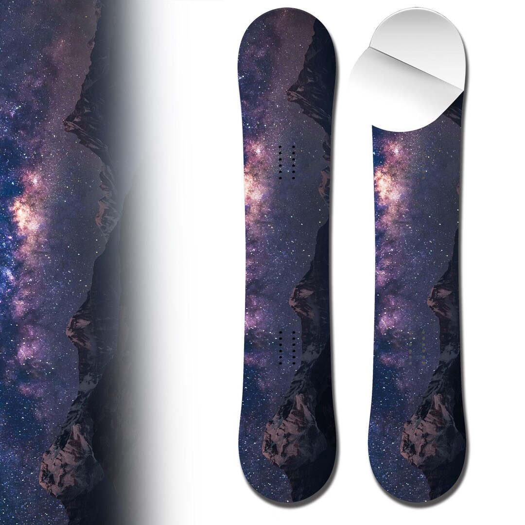 0033 Northern Lights Mountain Laminated Adhesive Vinyl Snowboard Wrap ...