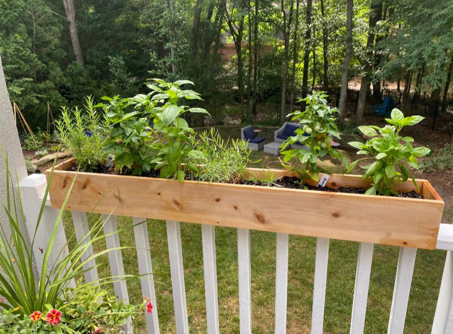CEDAR Rail Top Planters note Rail Width on Order - Etsy