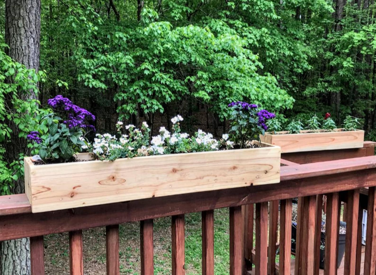 CEDAR Rail Top Planters note Rail Width on Order - Etsy
