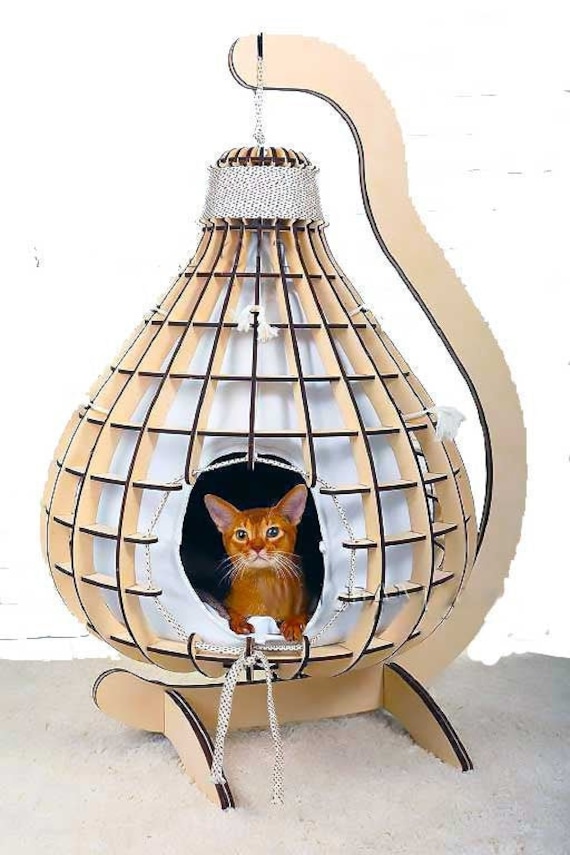 Cat Bed Bed For Cat Cat House Indoor Cat Houses Cat Bed Etsy