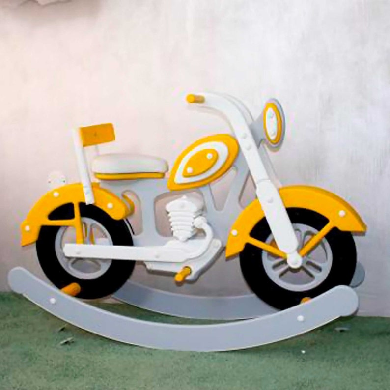 rocking bike plans laser Rocking bike interior vector graphics wooden ...