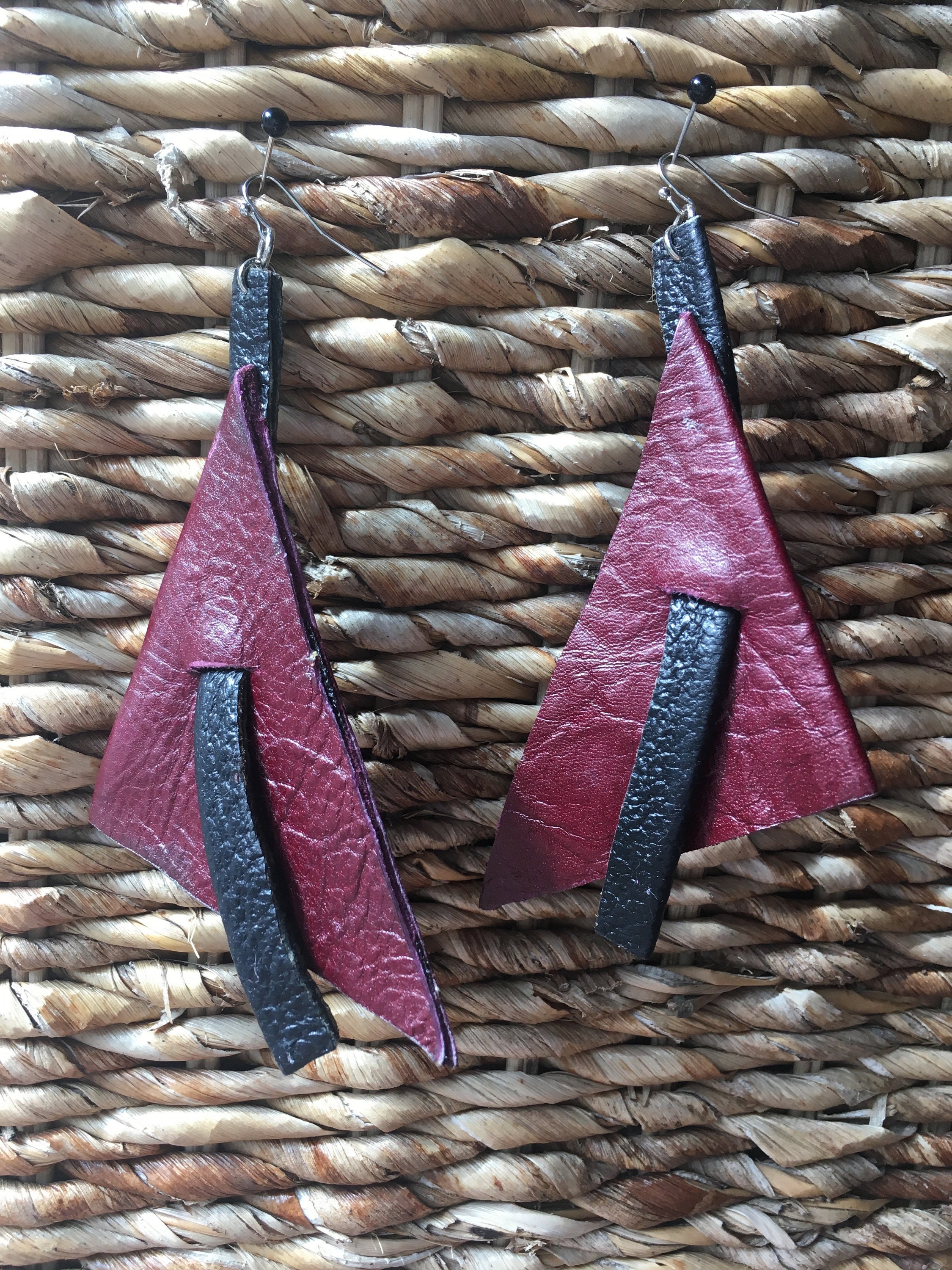 Handmade, Unique Leather Earrings - Etsy