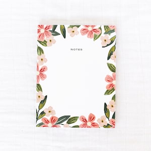 Pretty in Pink Floral Notepad, Small Gift for Her, Blank Memo Notepad ...