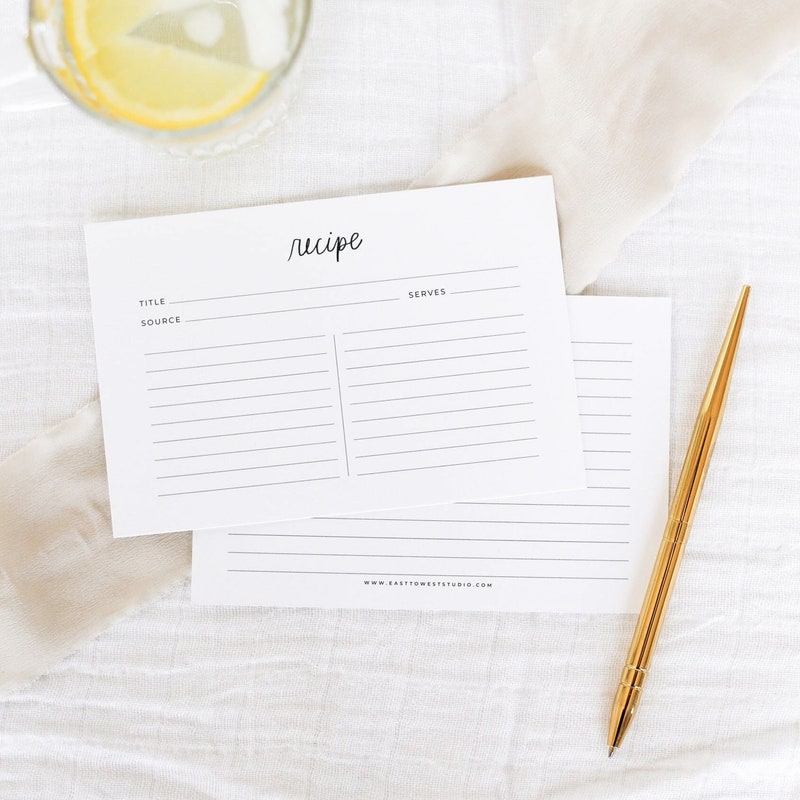 4 X 6 Recipe Cards - Etsy