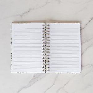 Muted Floral Spiral Notebook, Hardcover Lined Journal, Spiral Bound ...