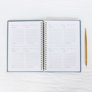 Workout Log Notebook, Minimalist Exercise Log, Daily Fitness Tracker ...