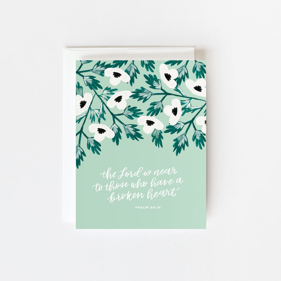 Christian Sympathy Card With Scripture, A Broken Heart Card, Thinking ...