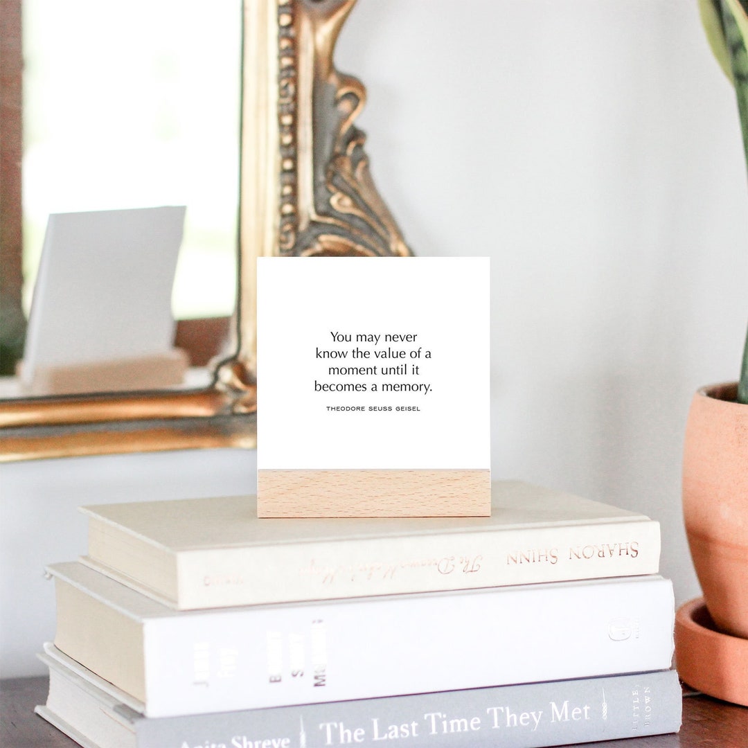 Inspirational Quotes Display Set, 9 4x4" Cards With a Natural Wood ...