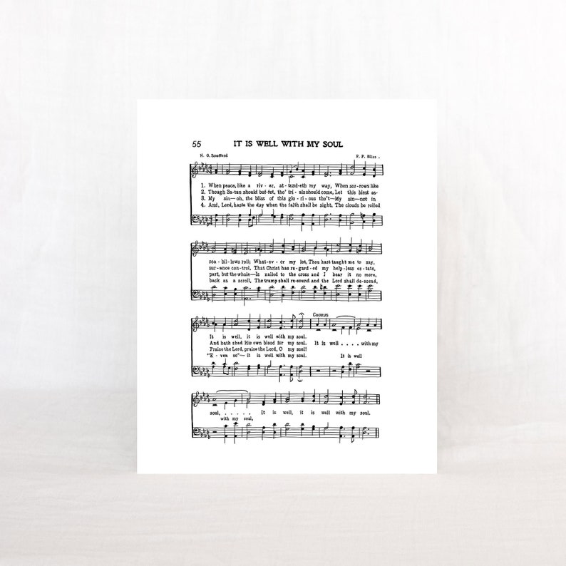 It is Well With My Soul Hymn Print, Christian Decor for Home, Sheet ...