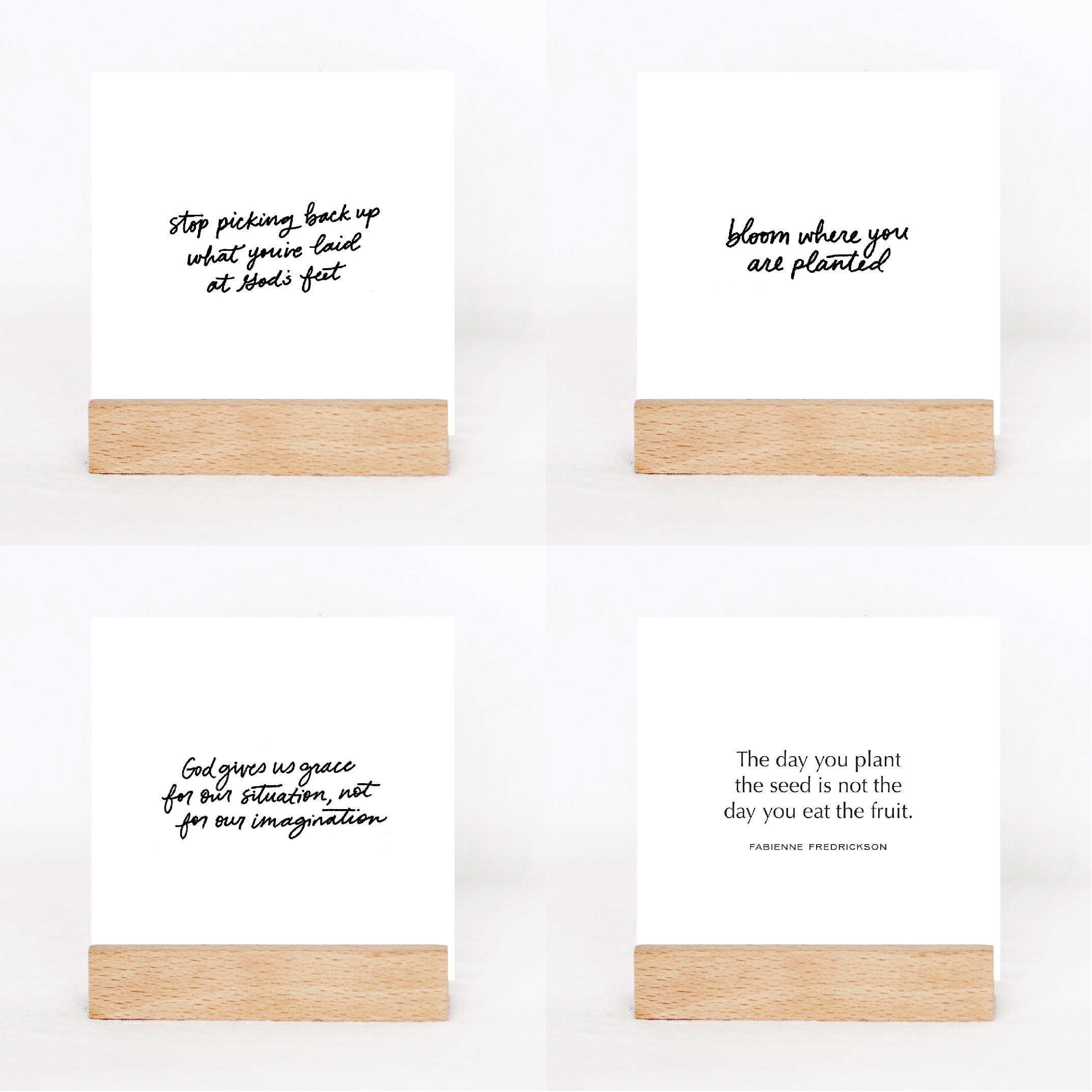 Inspirational Quotes Display Set 9 4x4 Cards With a - Etsy