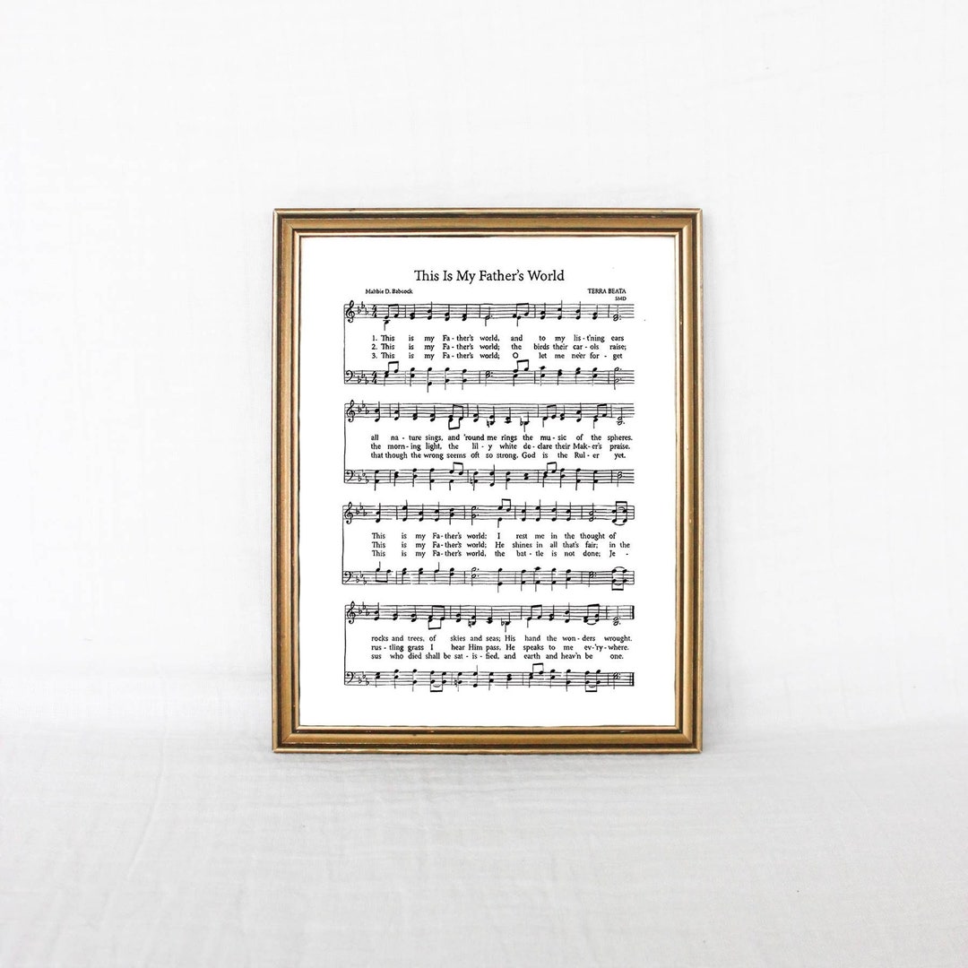 This is My Father's World Hymn Print, Christian Decor, Sheet Music ...