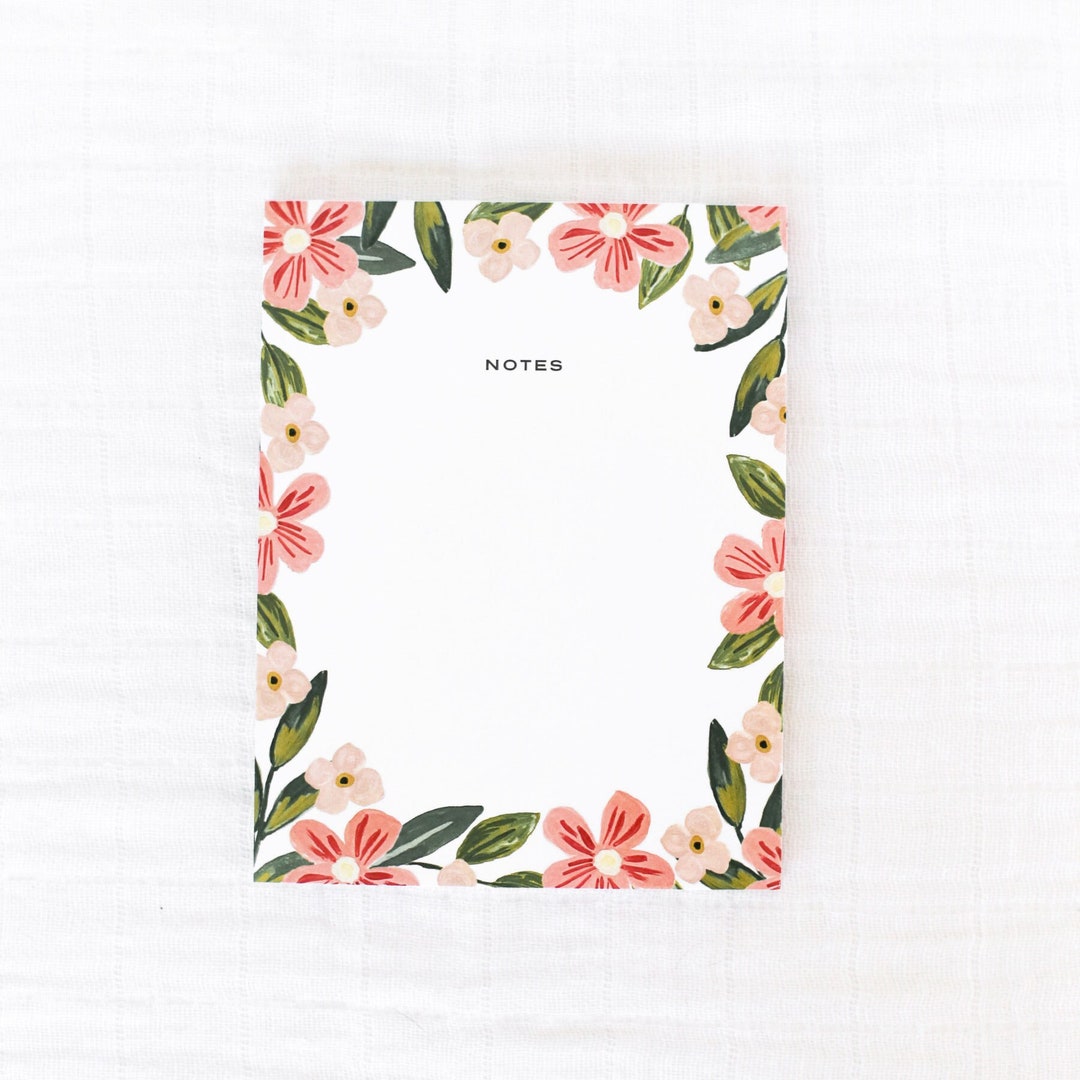 Pretty in Pink Floral Notepad, Small Gift for Her, Blank Memo Notepad ...