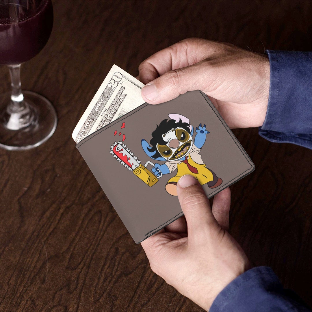 Disney Stitch Leatherface Bifold Wallet, Men's Wallet, Halloween Gift ...
