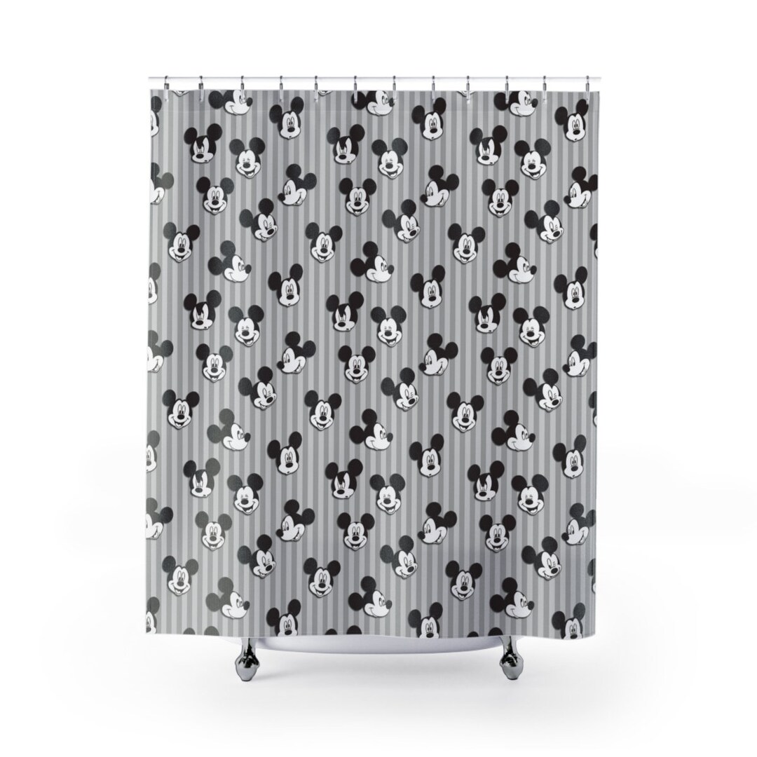Disney Classic Mickey Mouse Faces Shower Curtain, Mickey Shower Curtain ...
