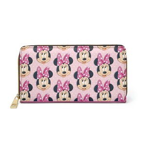 Disney Pink Minnie Mouse Zipper Wallet - Vegan Leather, Minnie Mouse ...