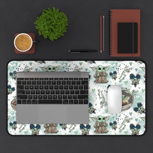 The Mandalorian Grogu & Frogs Desk Mat, Mandalorian Office, Baby Yoda ...