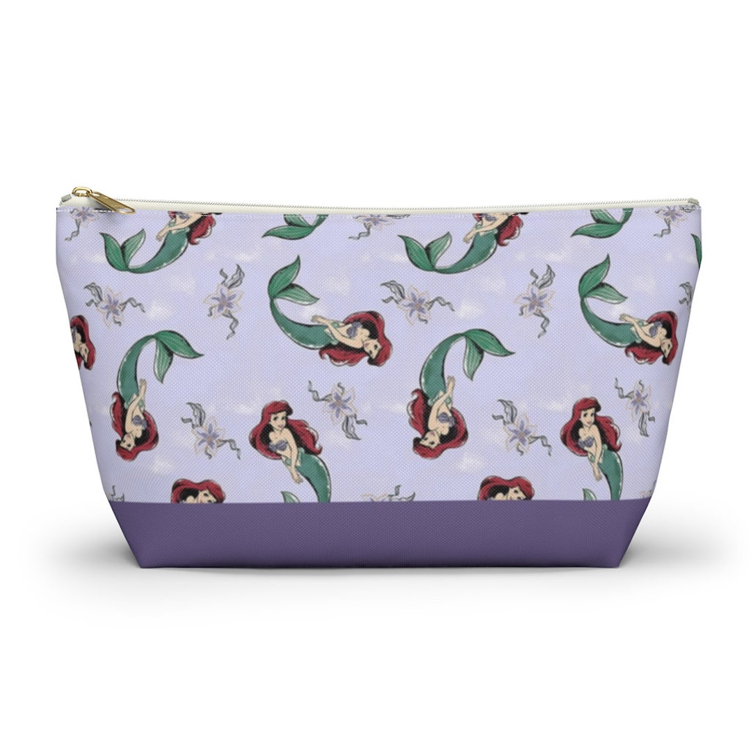 Disney Little Mermaid Accessory Pouch W/ T-bottom, Ariel Makeup Bag ...