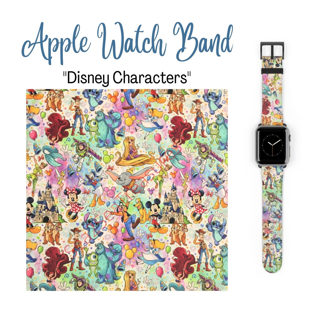 Disney Characters Vegan Leather Apple Watch Band, Disney Watch Band ...