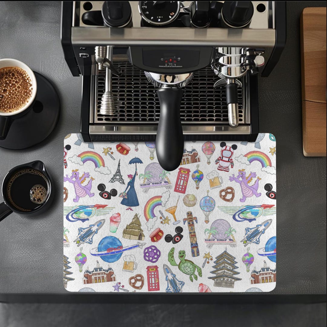 Disney Epcot Coffee Mat, 3 Sizes, Figment, Mary Poppins, Spaceship ...