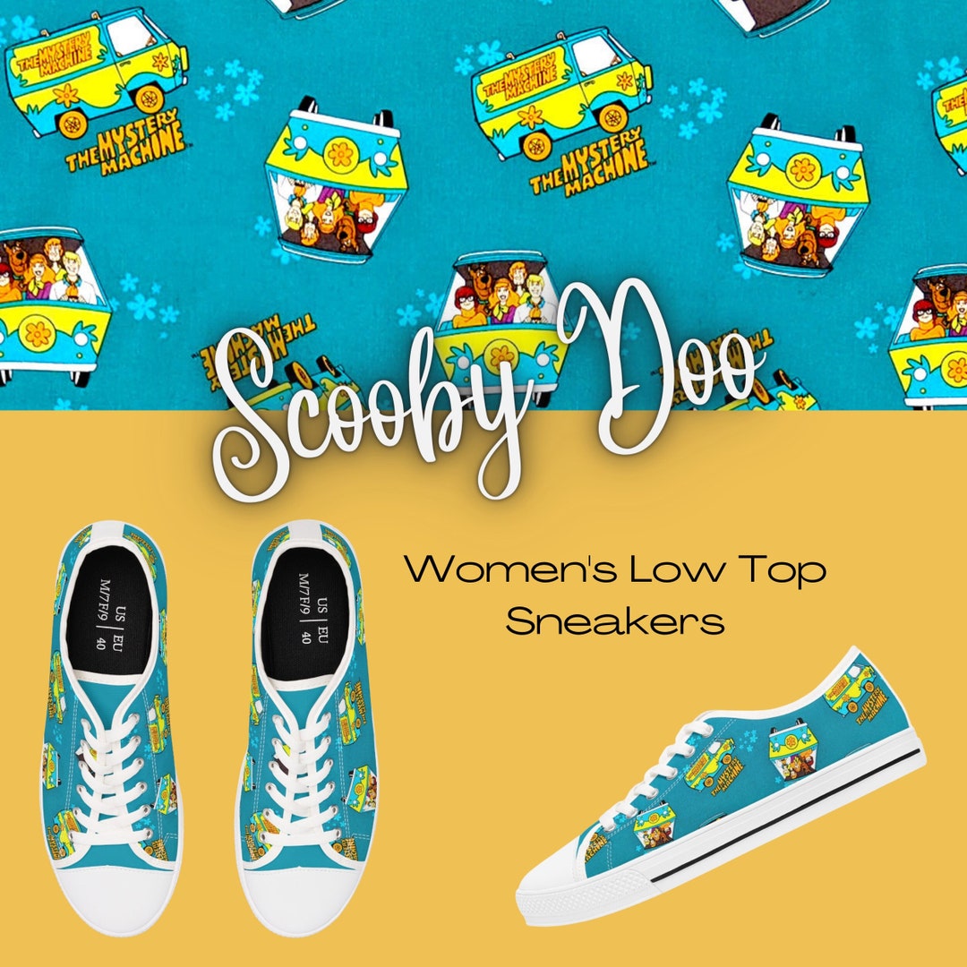 Sco Oby Doo Blue Women's Low Top Sneakers, Sco Oby Doo Shoes, Mystery ...