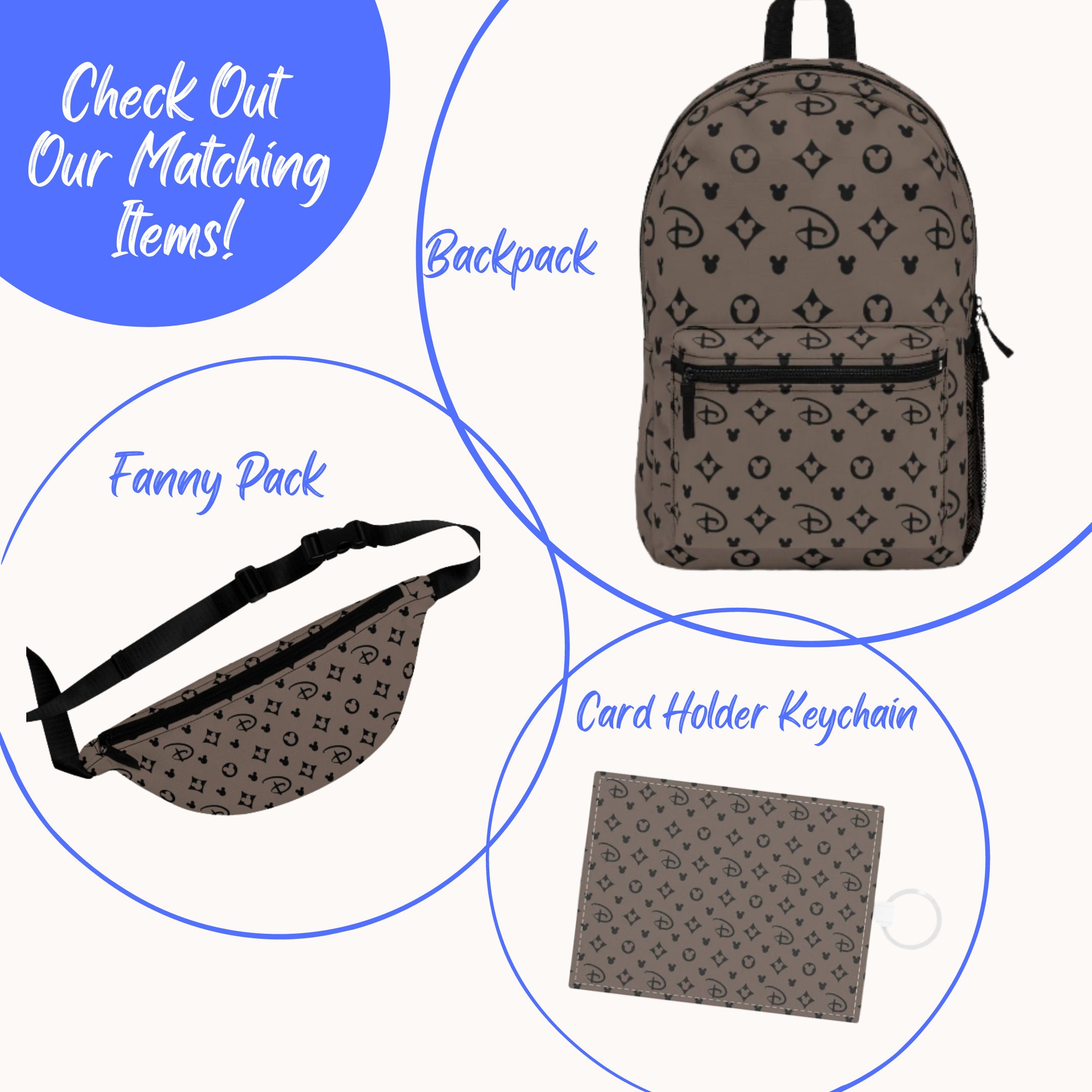 Disney D Print Backpack Disney Backpack Disney Backpack - Etsy