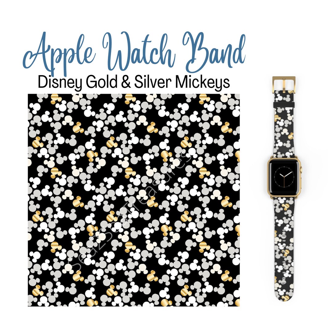Disney Gold & Silver Mickey Mouse Heads Apple Watch Band, Disney Watch ...