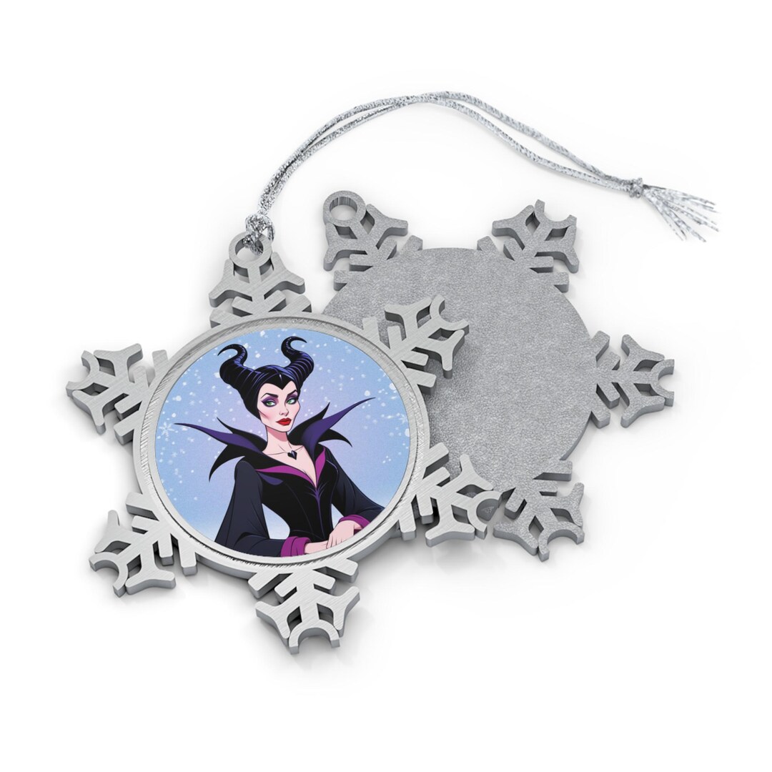 Disney Maleficent Pewter Snowflake Ornament, Christmas Tree Decoration ...