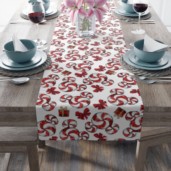 Disney Mickey Peppermints Cotton Table Runner Disney Table - Etsy