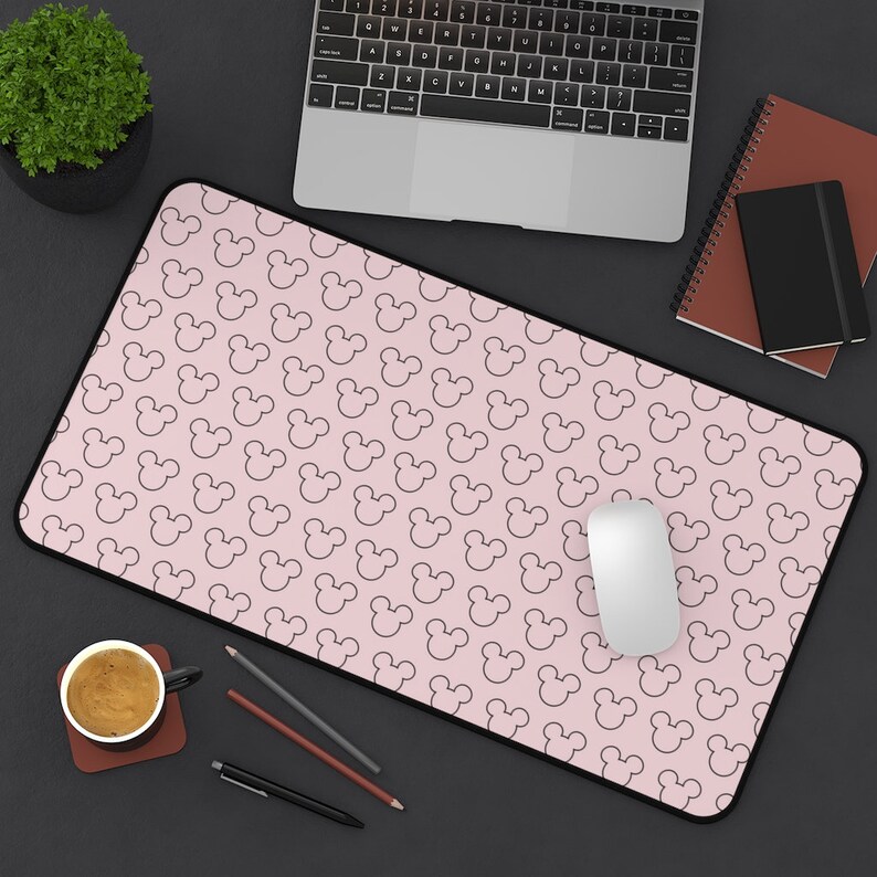 Disney Pink Mickey Mouse Pattern Desk Mat Disney Mouse Pad - Etsy