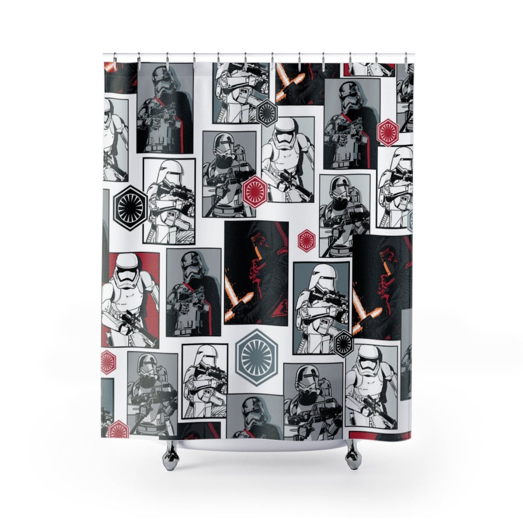 Star Wars Kylo Ren and Stormtroopers Shower Curtain, Star Wars Bathroom ...