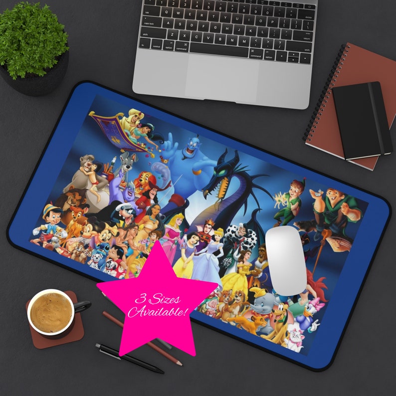 Disney Characters Collage Desk Mat Disney Mouse Pad Aladdin - Etsy