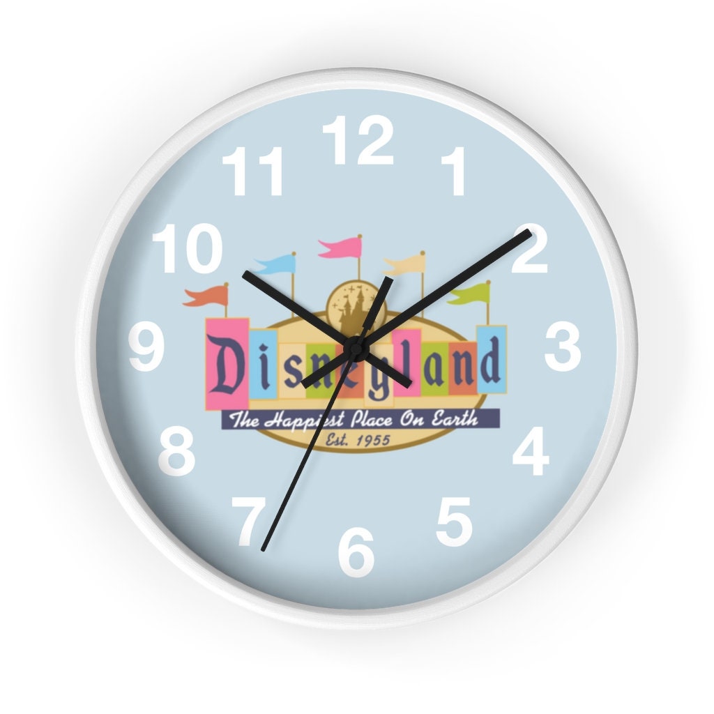 Disneyland Blue Wooden Clock, Disney Clock, Disney Gift, Disneyland ...