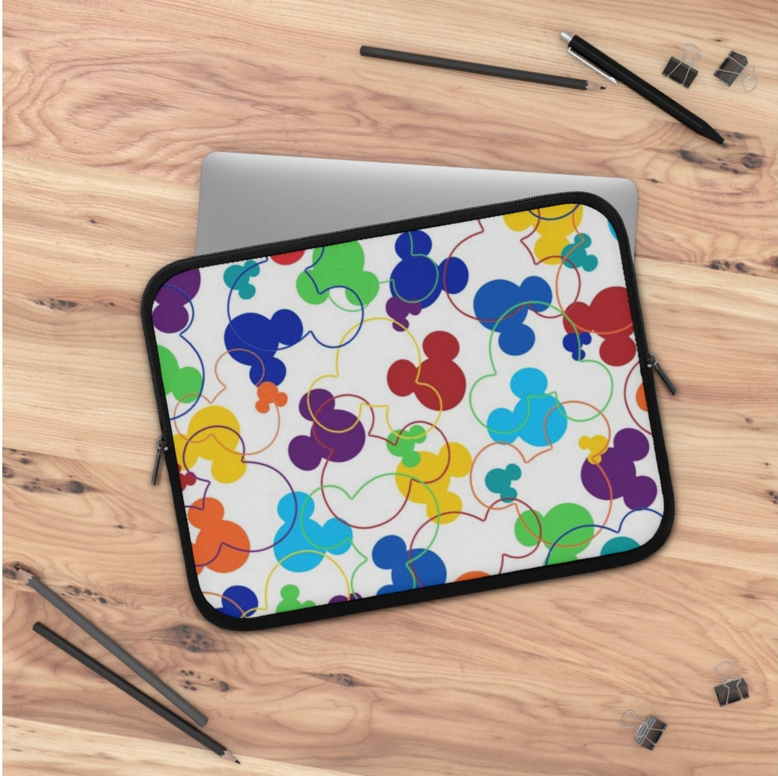 5 Sizes! Disney Colorful Mickeys Laptop Sleeve, Disney Laptop Cover ...