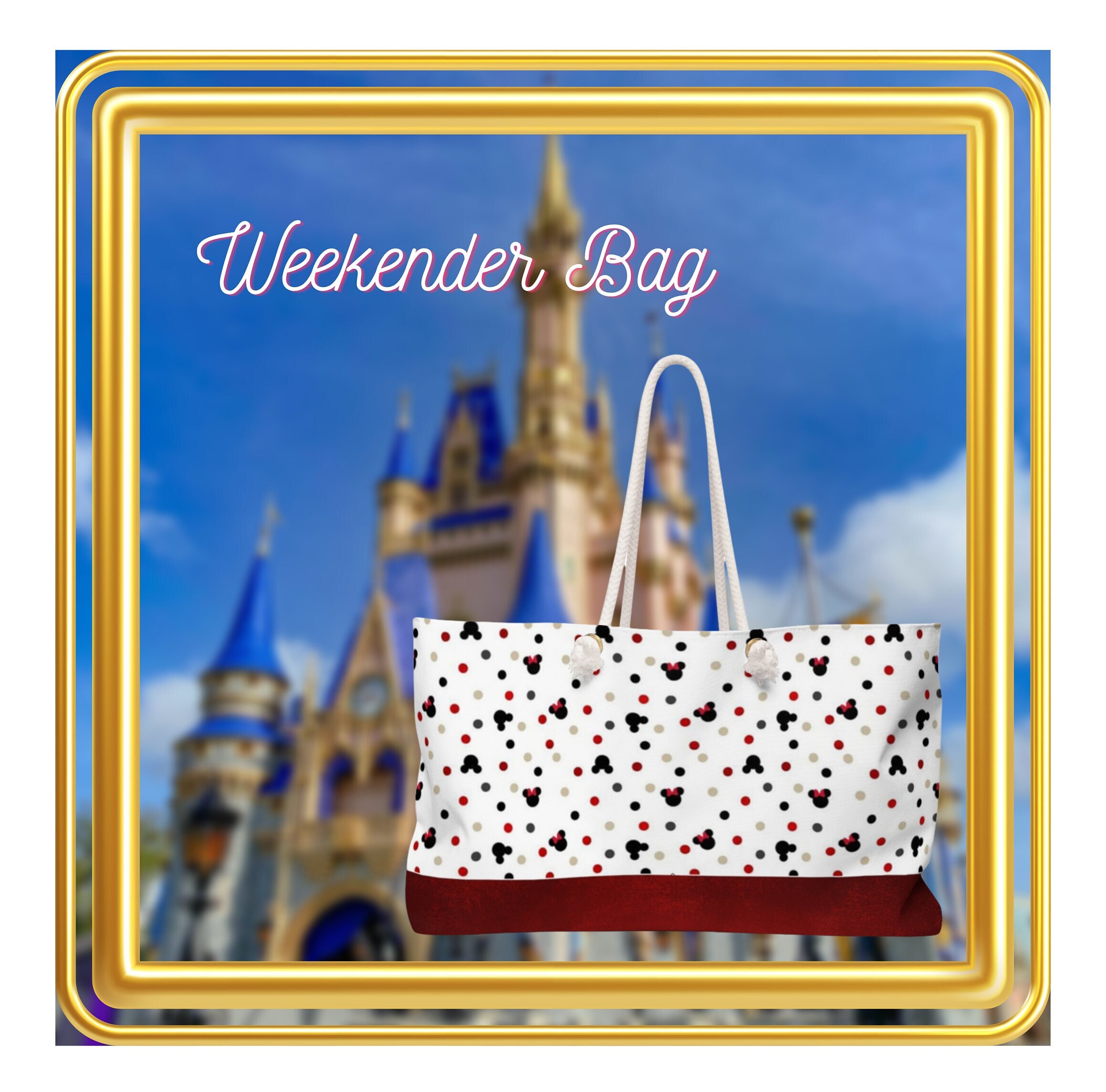 Disney Mickey And Minnie Dots Weekender Bag, Disney Vacation Bag