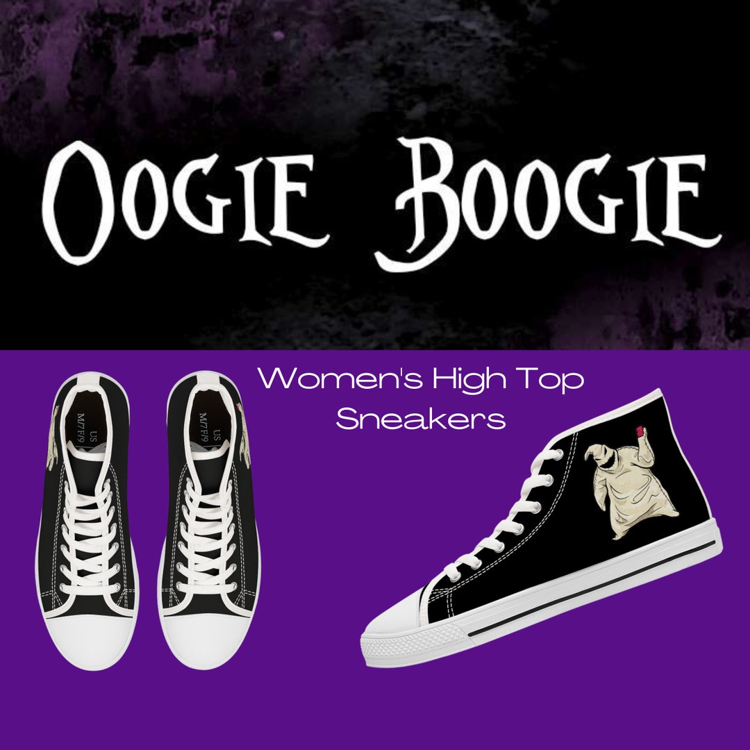 Oogie Boogie Women's High Top Sneakers, Halloween Shoes, Women's ...