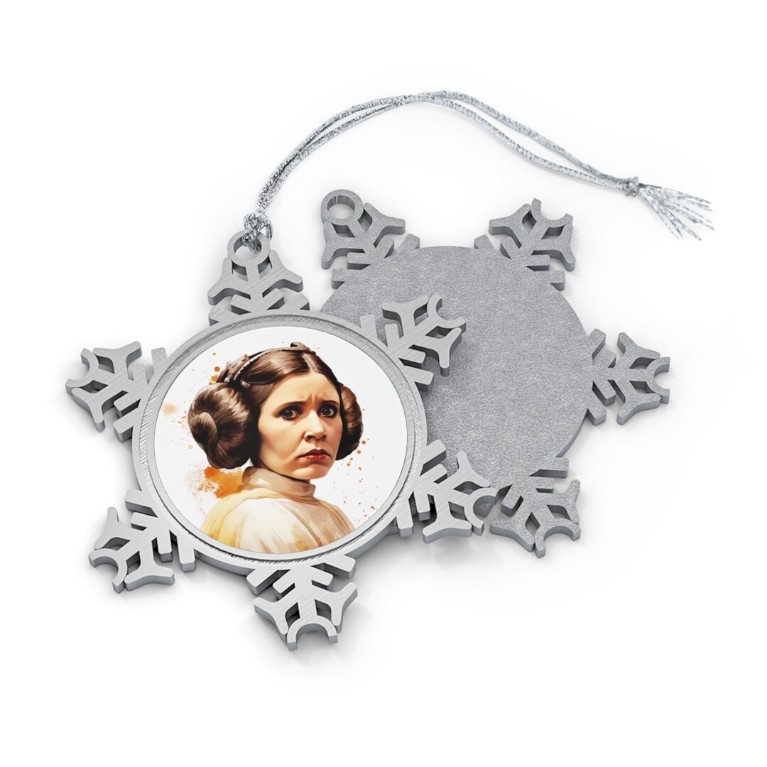 Star Wars Princess Leia Pewter Snowflake Ornament, Christmas Decoration, Holiday Gift, Princess ...