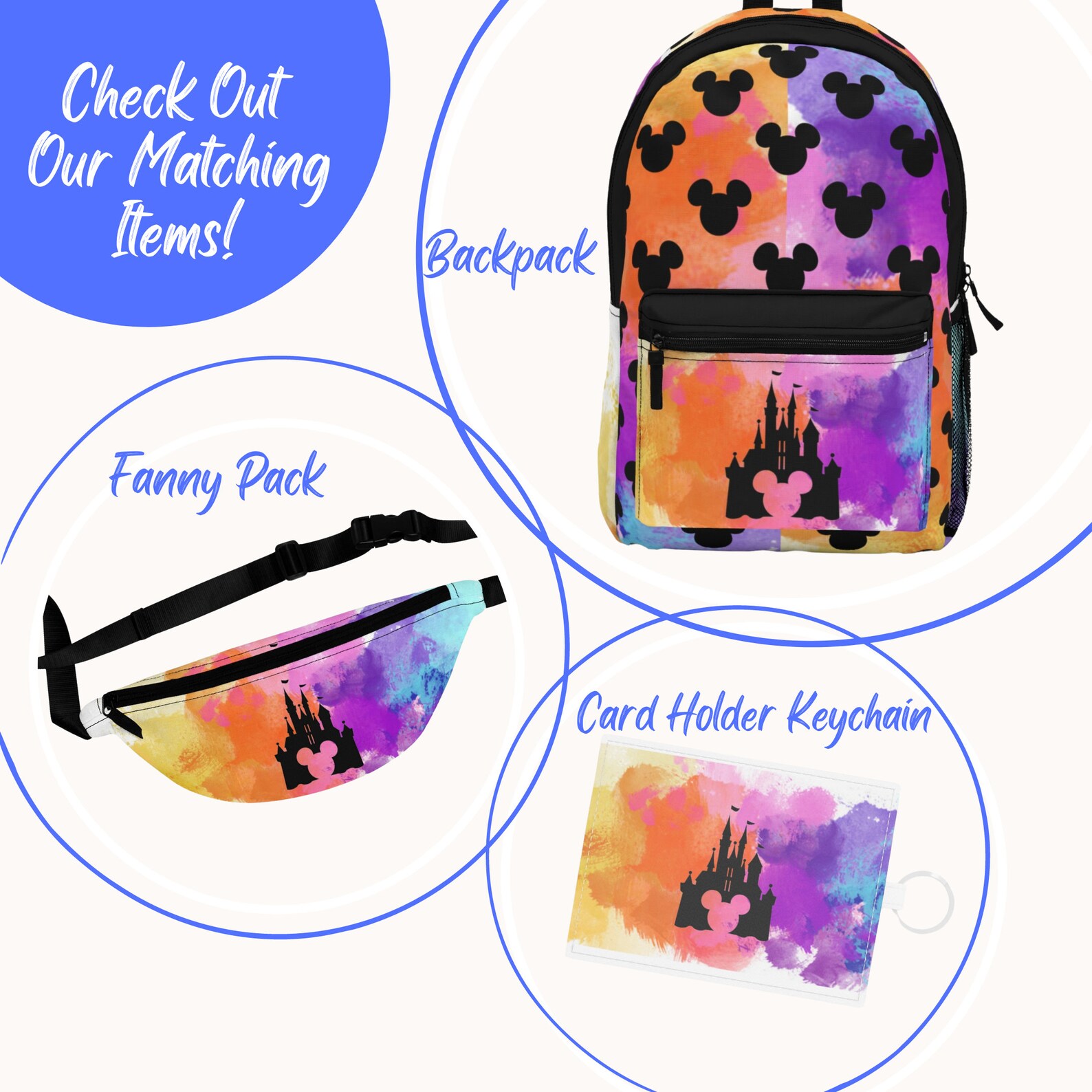 Disney Castle Watercolor Backpack Disney Backpack Castle - Etsy